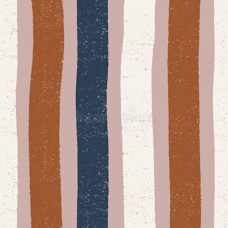 Irregular Textured Hand Drawn Stripe. Seamless Pattern Stock Vector ...