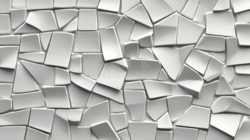 Irregular White Tile Mosaic: a Textured Abstract Surface Stock Image ...