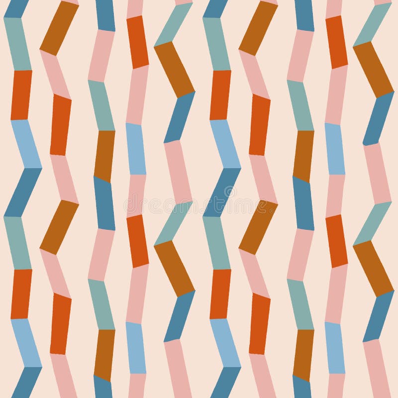 Irregular Zig Zag with Vertical Stripes Illustration. Contemporary ...
