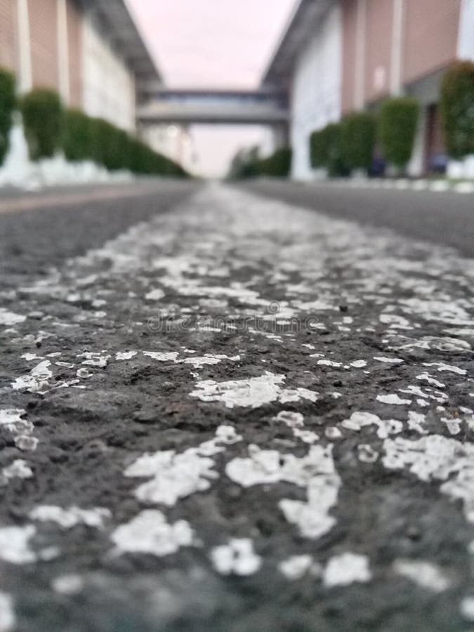 Irregularly Cracked White Lines Stock Image - Image of sidewalk, road ...