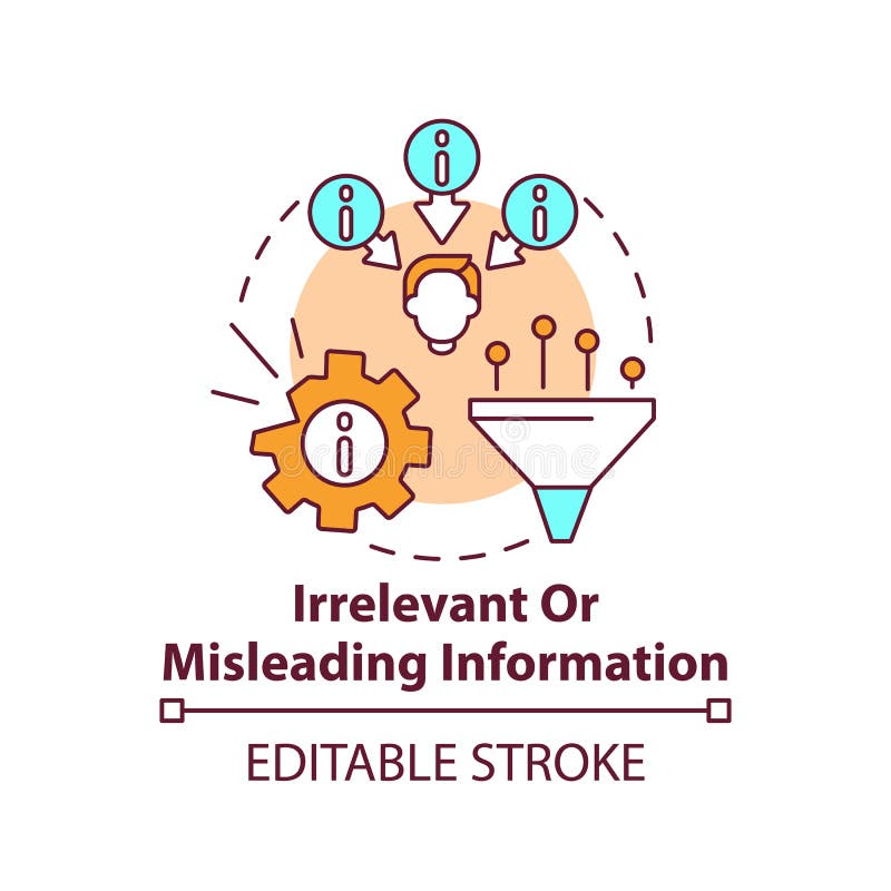 Irrelevant or Misleading Information Concept Icon Stock Vector ...
