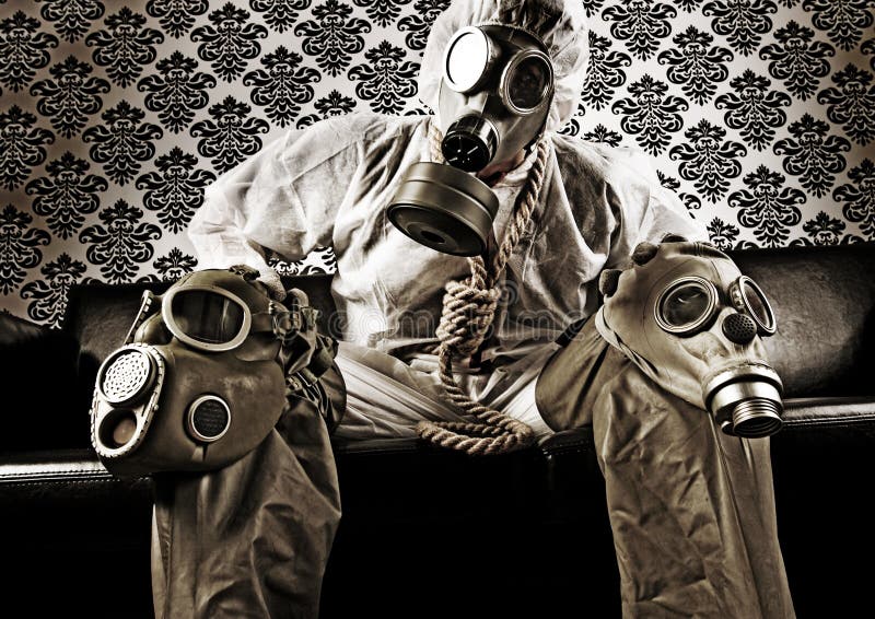 Irres u. Gasmaske stockbild. Bild von irres, atmen, klima - 6293629