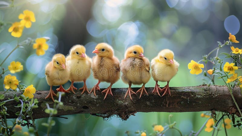 Irresistible Yellow Chicks Posing for the Camera. Generative Ai Stock ...