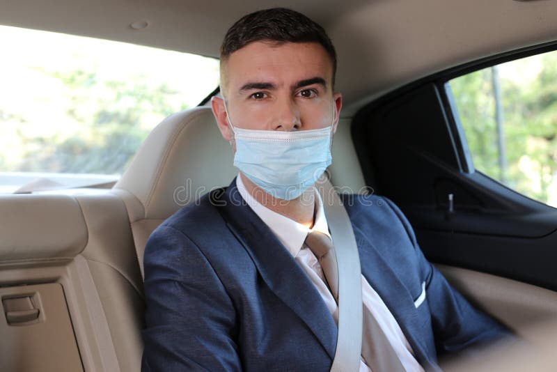 Irresponsible Businessman Using Protective Mask Wrong Stock Photo ...