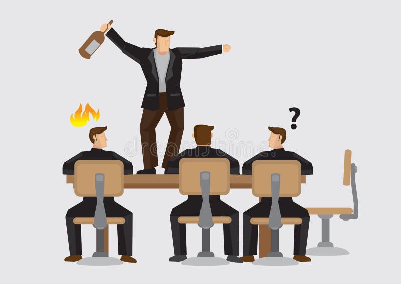 Irresponsible Drinking at Work Cartoon Vector Illustration Stock Vector ...
