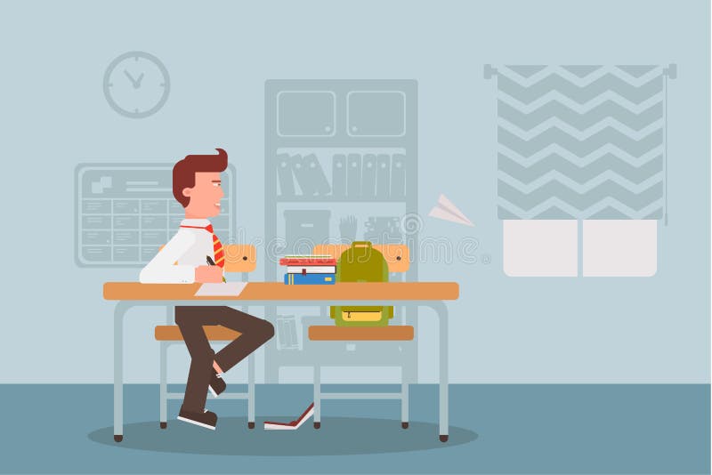 Irresponsible Student Flat Vector Illustration Stock Vector ...