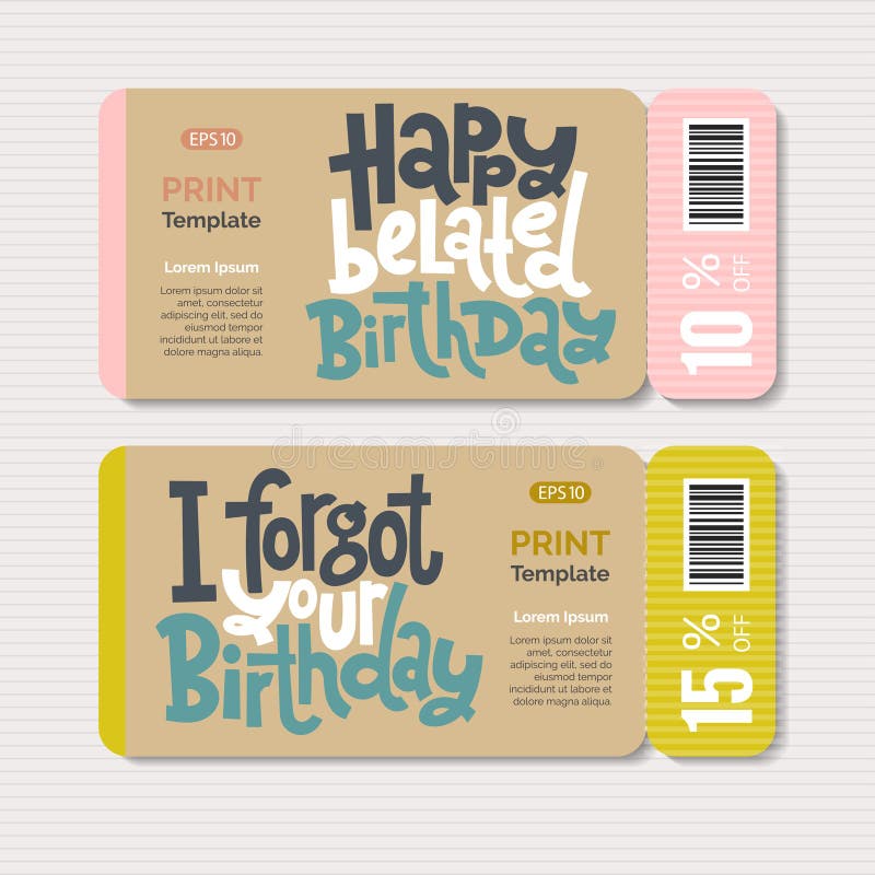 Promotional Coupon Design Template with Hand Drawn Lettering, Slogan ...