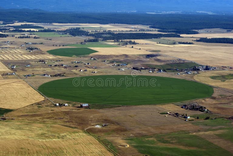Irrigated farm land stock image. Image of circular, pipe - 9107491