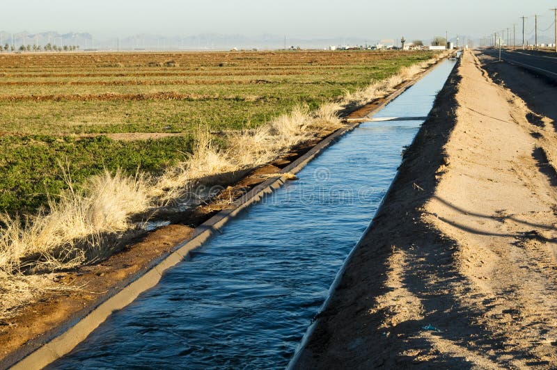 Irrigation Canal & Siphon Tubes Stock Photo - Image of arizona ...