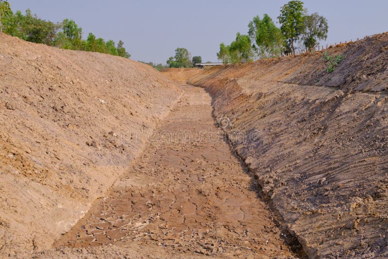 Irrigation Canal Dry Affecting Agriculture Stock Image - Image of ...