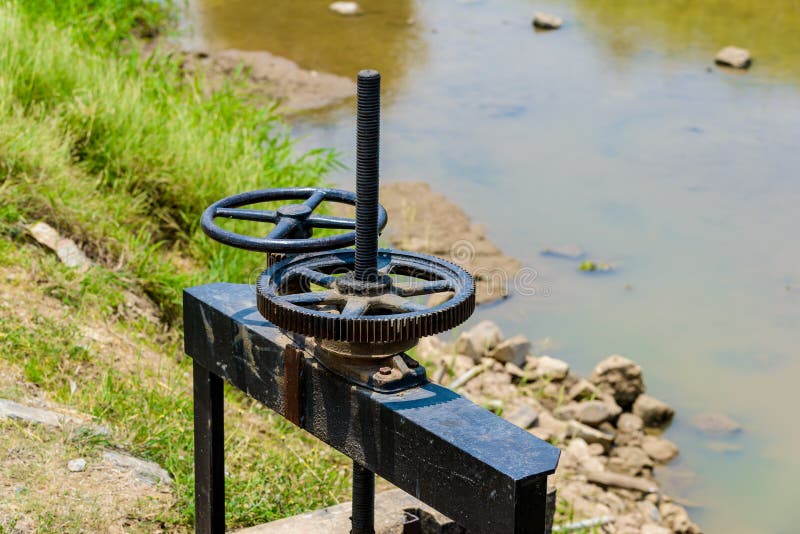 Irrigation Canal and Floodgate Valve Stock Image - Image of irrigation ...