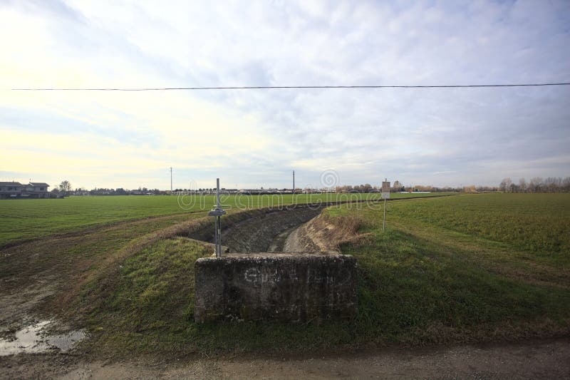 Irrigation channel stock photo. Image of cloudy, farmland - 304227200