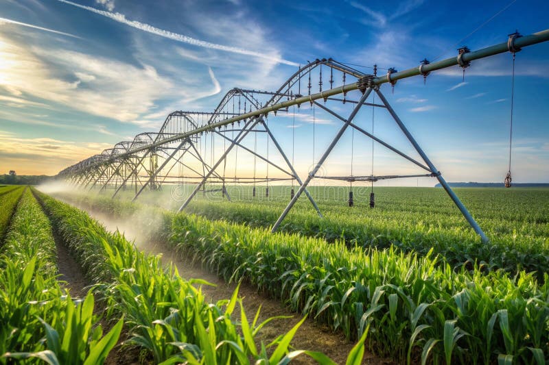 Irrigation for Corn Using Central Pivots Generative by AI Stock Photo ...