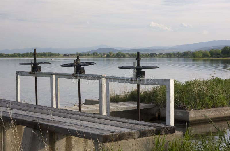 Irrigation Ditch with Headgates and Outlet To Rese Stock Photo - Image ...