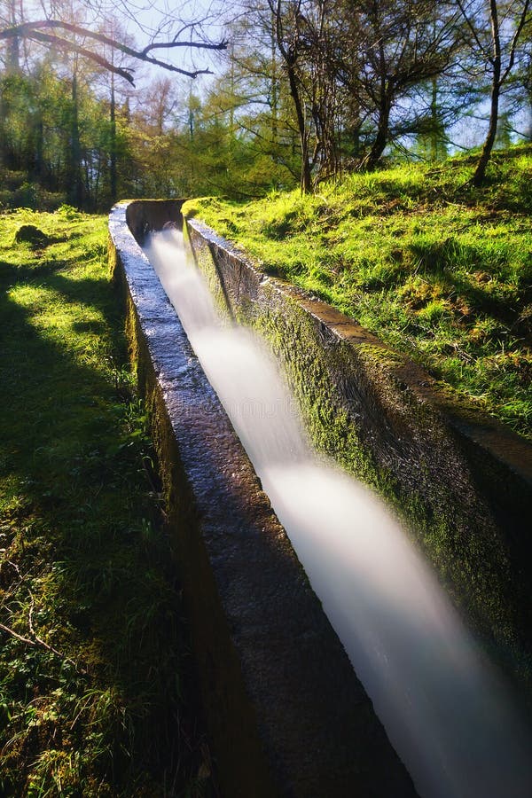 Irrigation Ditch for Water Channeling Stock Photo - Image of cement ...