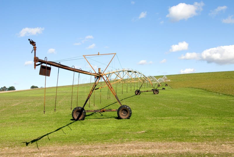 Irrigation Equipment on Farm Field Stock Image - Image of farming ...