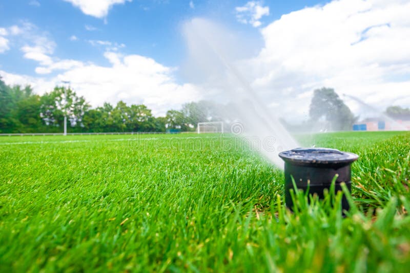 Irrigation with the Help of Pressure Jets with Water at the Football ...