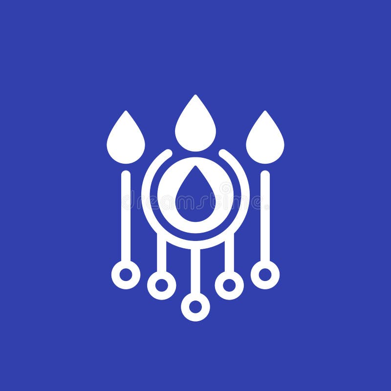 Irrigation Icon with Water Drops, Vector Sign Stock Vector ...