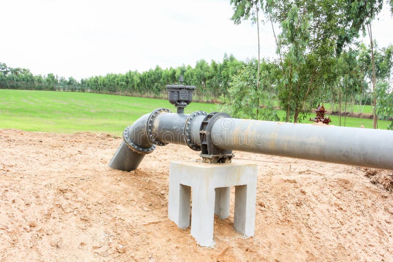 Irrigation Pumping Pipe System Stock Image - Image of pipe ...