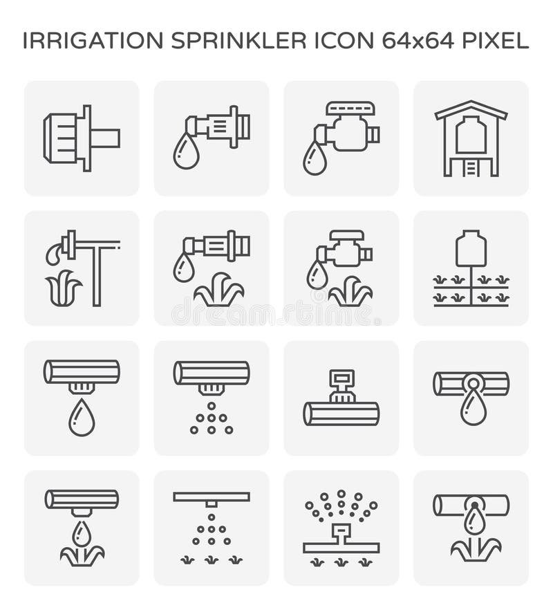 Water sprinkler icon stock vector. Illustration of field - 119486463