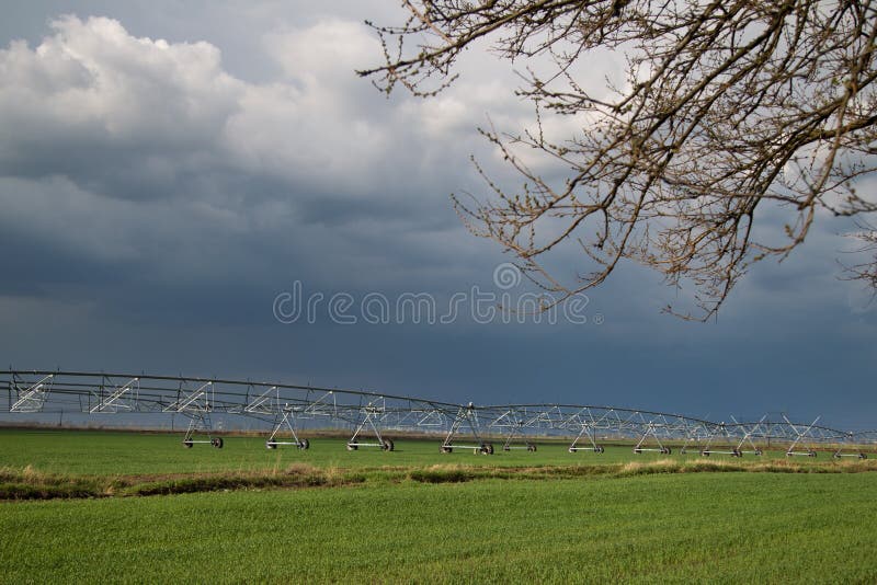 Irrigation system stock image. Image of storm, long, blue - 24391349