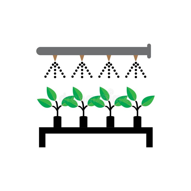 Irrigation System or Plant Watering Icon Stock Vector - Illustration of ...