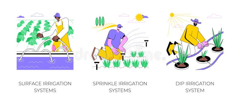 Irrigation Systems Isolated Cartoon Vector Illustrations. Stock Vector ...