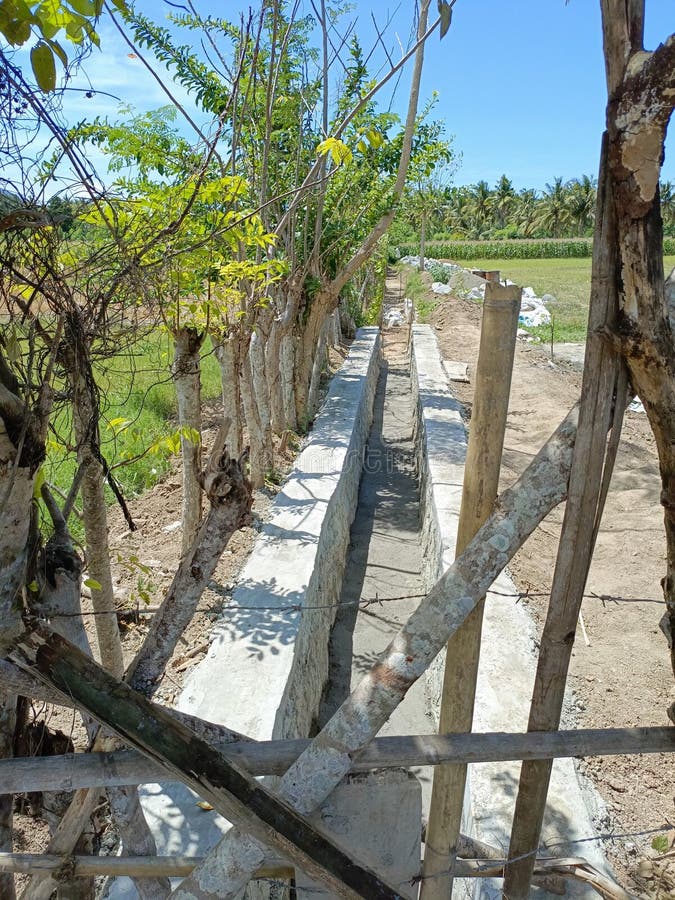 Irrigation water channels stock photo. Image of agricultural - 309923082