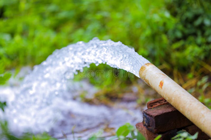 Irrigation Water Flow from Pipe To Canal for Agriculture Fields , Slow ...