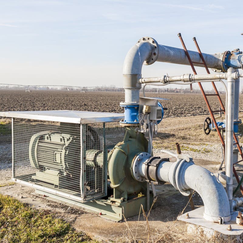 Irrigation Water Pumping System Stock Image - Image of irrigated ...