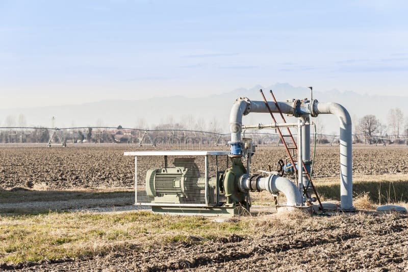 Irrigation Water Pumping System Stock Image - Image of irrigated ...