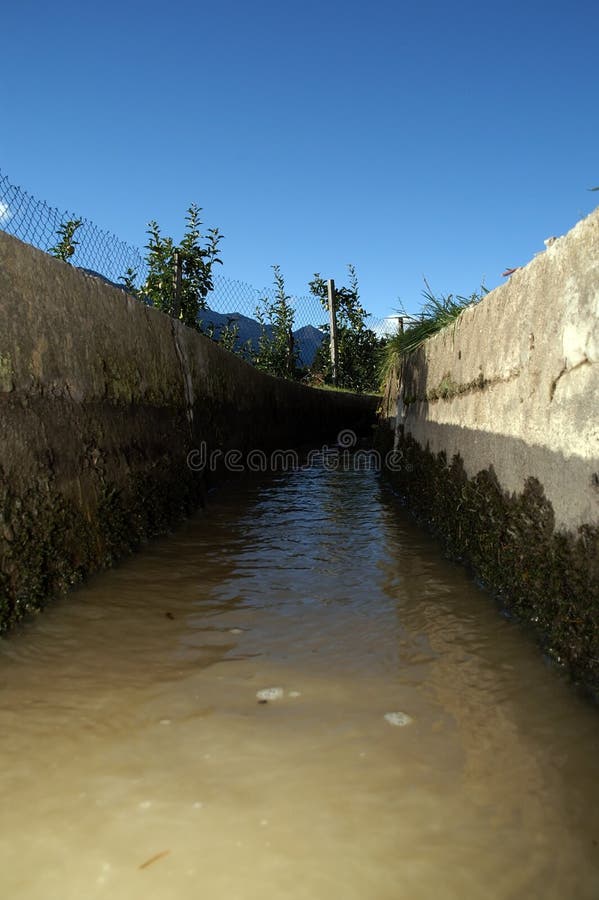 Irrigation or Watering Ditch Stock Photo - Image of conduit, receding ...