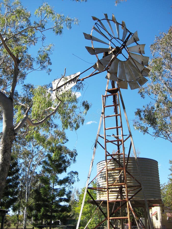Irrigation windmill stock photo. Image of australian, traveling - 2842170