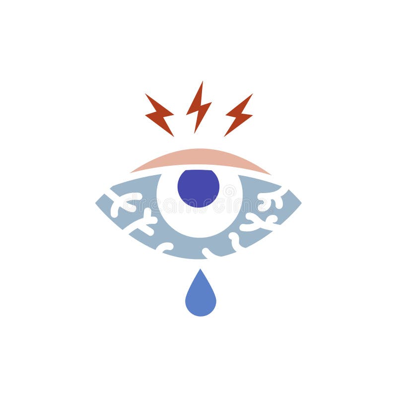 Irritated Eye Icon on a White Background, Vector Illustration Stock ...