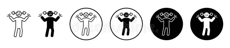 Irritated Human Icon Vector Set on White Background Stock Vector ...
