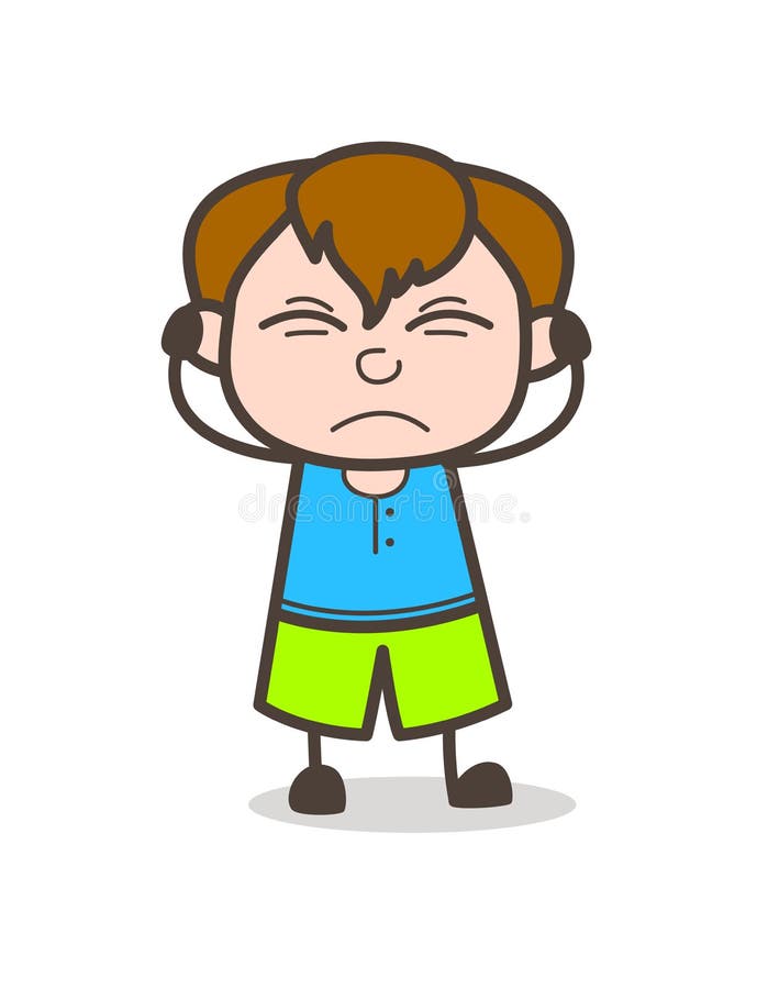 Irritated Face Expression - Cute Cartoon Girl Illustration Stock ...