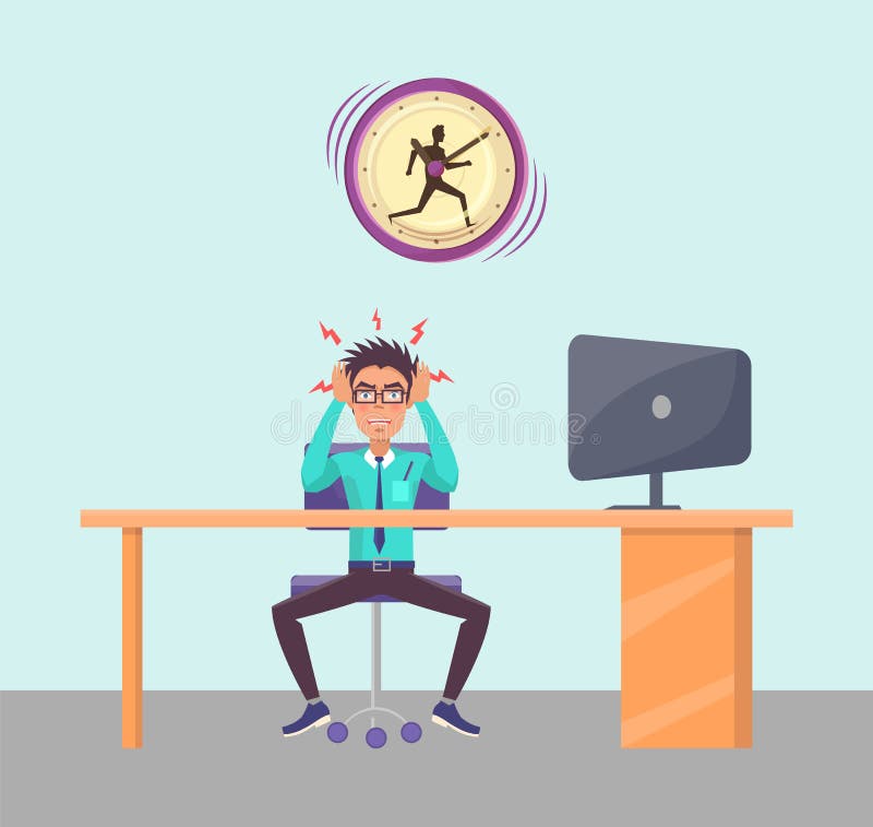 Irritated Person in Office Vector Illustration Stock Vector ...