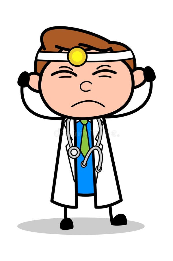 Screaming - Professional Cartoon Doctor Vector Illustration Stock ...