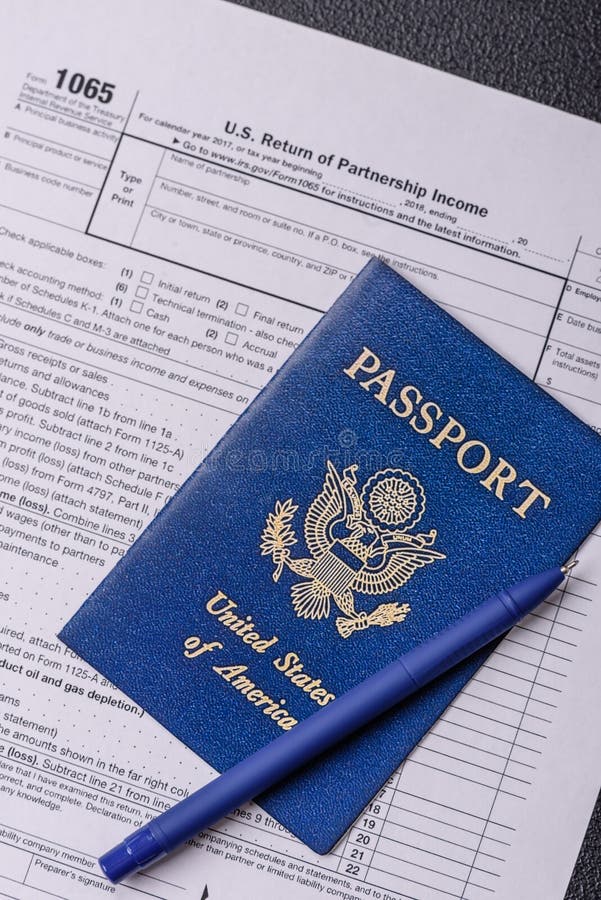 IRS Form 1065 US Return of Partnership Income Blank Stock Image - Image ...
