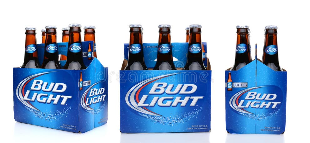 IRVINE, CA - MAY 25, 2014: Three 6 Packs of Bud Light Beer Side View, 3 ...