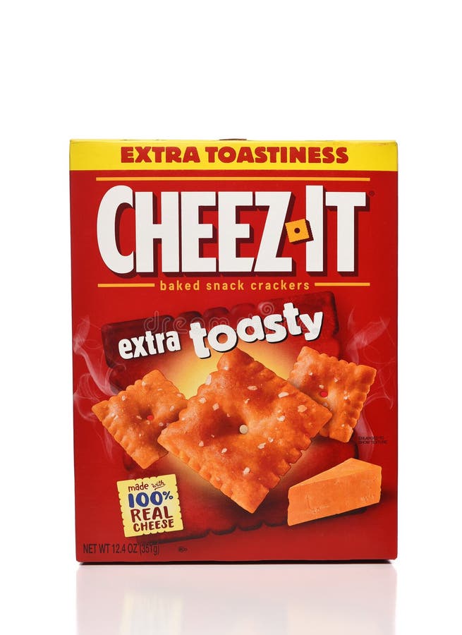 IRVINE, CALIFORNIA - 27 JAN 2022: a Box of Cheeze-it Extra Toasted ...