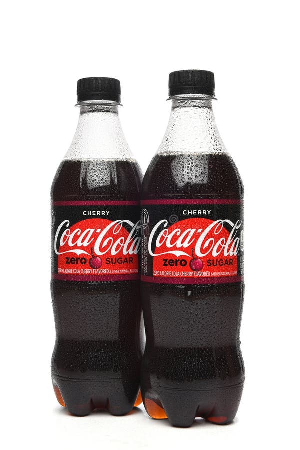 IRVINE, CALIFORNIA - 27 JAN 2022: Two Bottles of Cherry Coca-Cola Zero ...