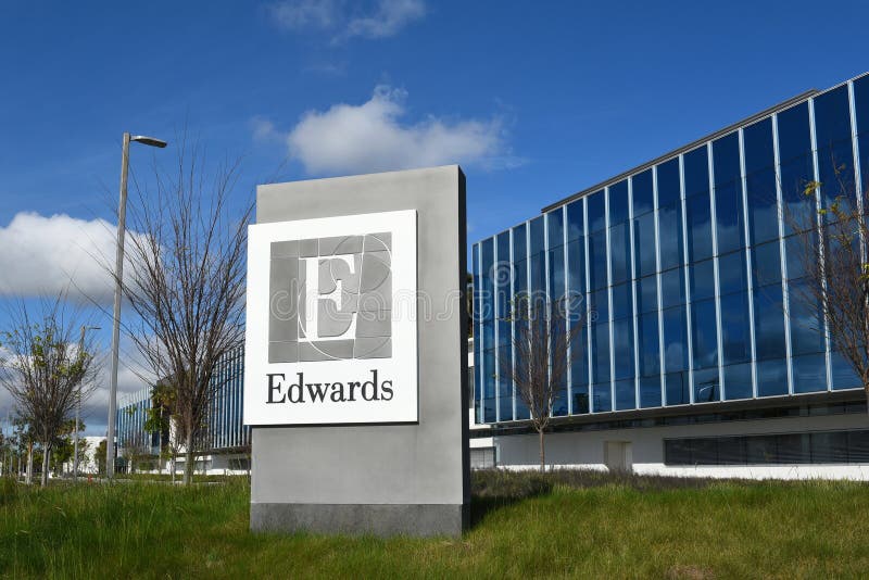 IRVINE, CALIFORNIA - 7 MAY 2023: Edwards Lifesciences Sign at Their ... IRVINE, CALIFORNIA - 7 MAY 2023: Edwards Lifesciences Sign at Their ...