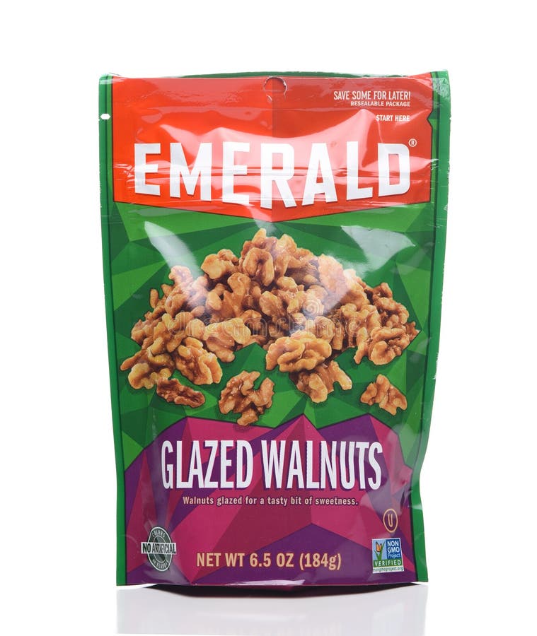 IRVINE, CALIFORNIA - 16 MAY 2020: a Package of Emerald Glazed Walnuts ...