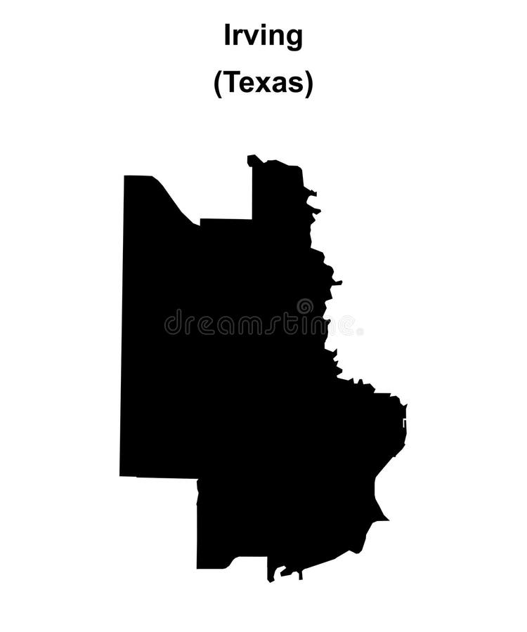 Irving outline map stock vector. Illustration of silhouette - 357646263