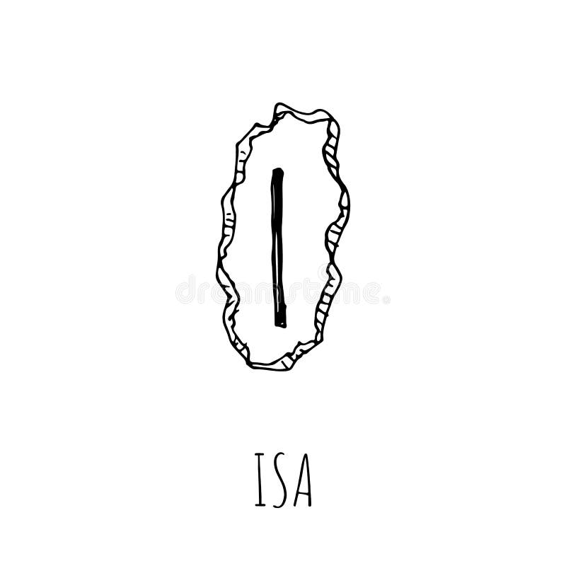 Isa Rune Written on a Stone. Vector Illustration Stock Vector ...