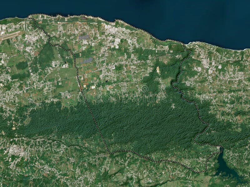 Isabela, Puerto Rico. Low-res Satellite. No Legend Stock Illustration ...