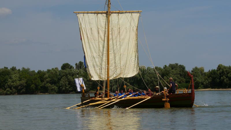 Liburna Roman Warship on the Danube River Editorial Photo - Image of ...