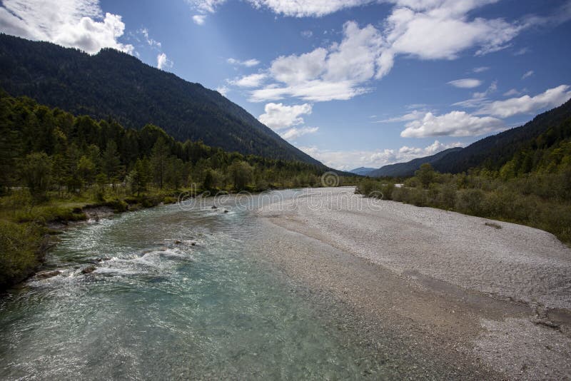Isar stock photo. Image of alps, bayern, cloud, nature - 256330002