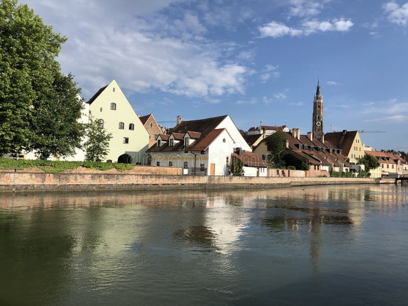 Isar river in Landshut stock photo. Image of nature - 186302506